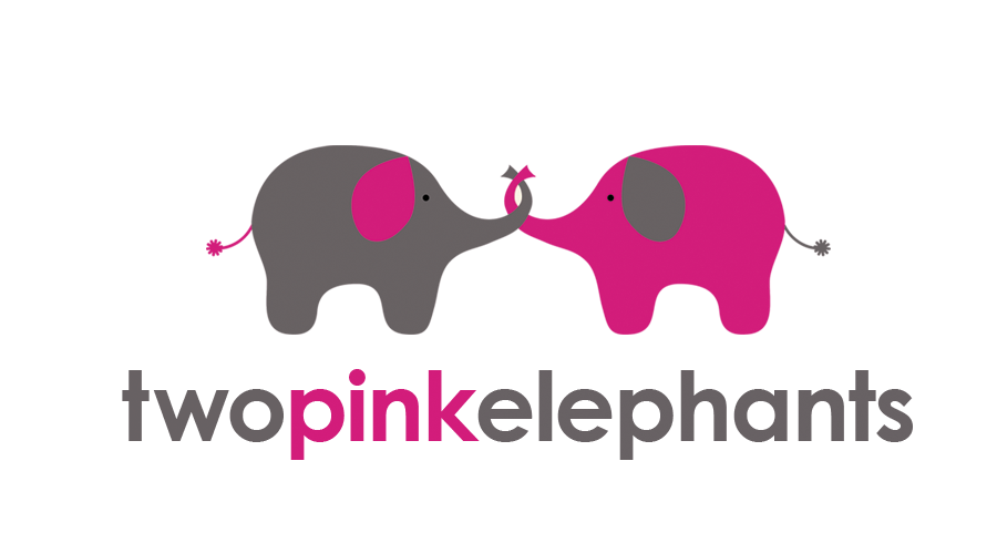 2 Elephants Logo Set With Logotypes Of The Elephants On Stickers Stock